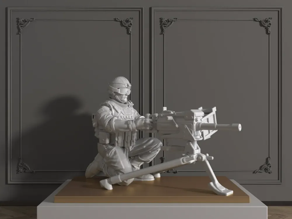 Machine Gunner Action Figure by 天天向上 MakerWorld: Download Free 3D Models