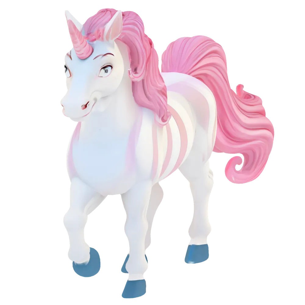 Whimsical Unicorn Figurine with Pink Mane by Factexpress@Lab - MakerWorld