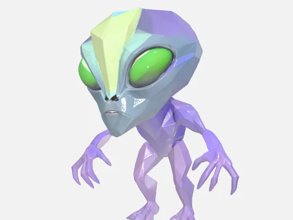 Low Poly Alien by Extrude Dude - MakerWorld