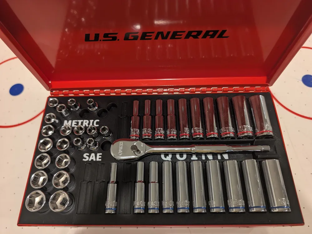 Harbor Freight US General mini toolbox Quinn Master Set socket tray by infinimorph_eni - MakerWorld