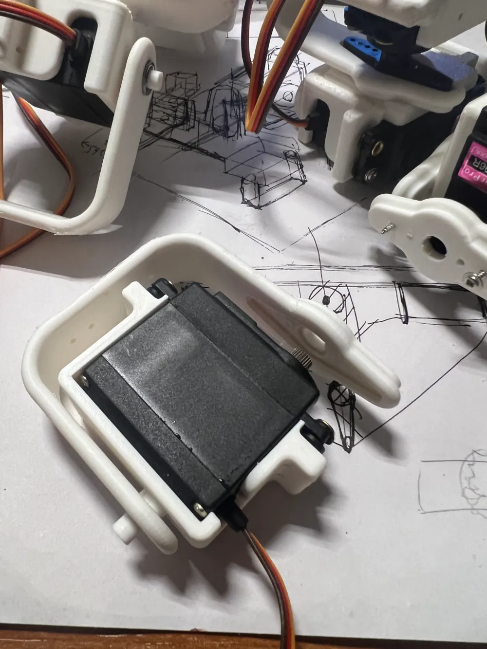 MG996R servo dual-axis bracket, supports splicing, with reserved 2mm ...