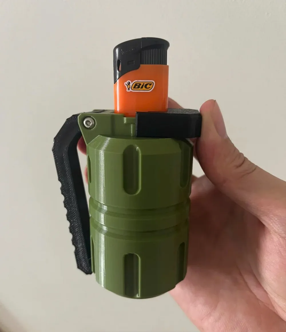 Grenade Bic lighter by Hattie MakerWorld: Download Free 3D Models