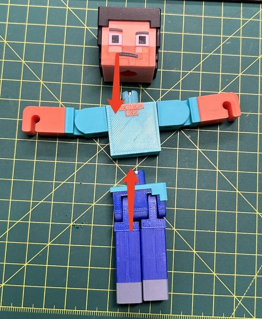 My World Minecraft Steve articulated figure toy Assembly requires ...