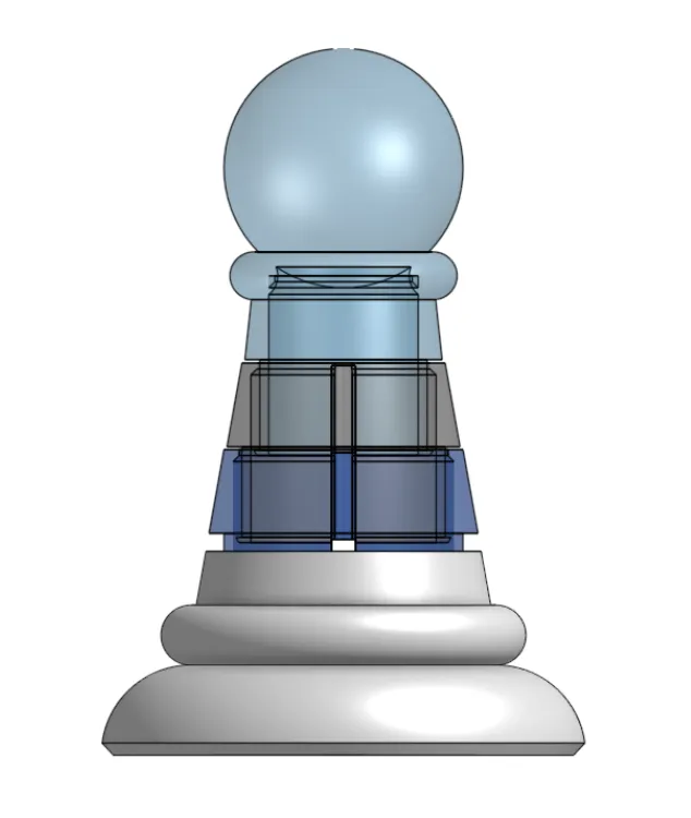 Transforming Chess Pawn to Queen - v1.0-v2.5 - Free 3D Print Model ...