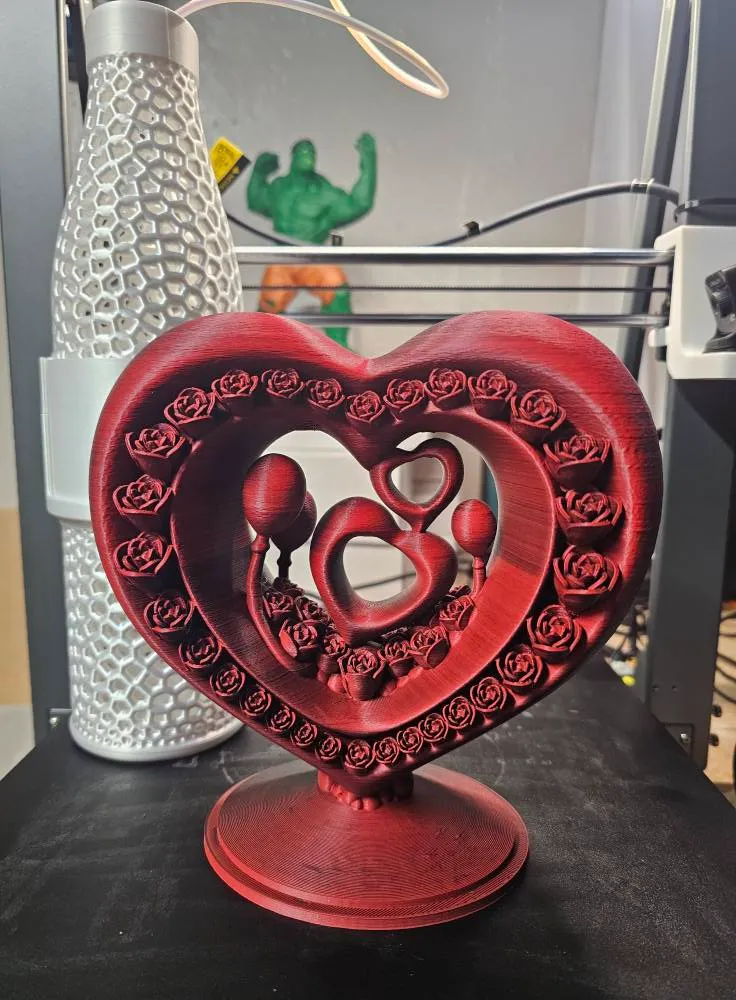 Heart with roses by user_644721704MakerWorld: Download Free 3D Models