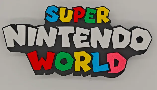 Super Mario Sign/Logo (NO AMS/AMS) - Free 3D Print Model - MakerWorld