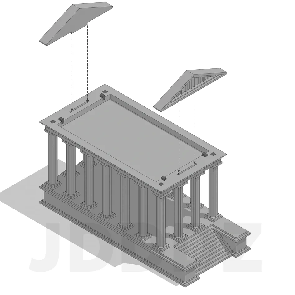 Greek Temple w/ USB tomb by JDDDZ MakerWorld: Download Free 3D Models
