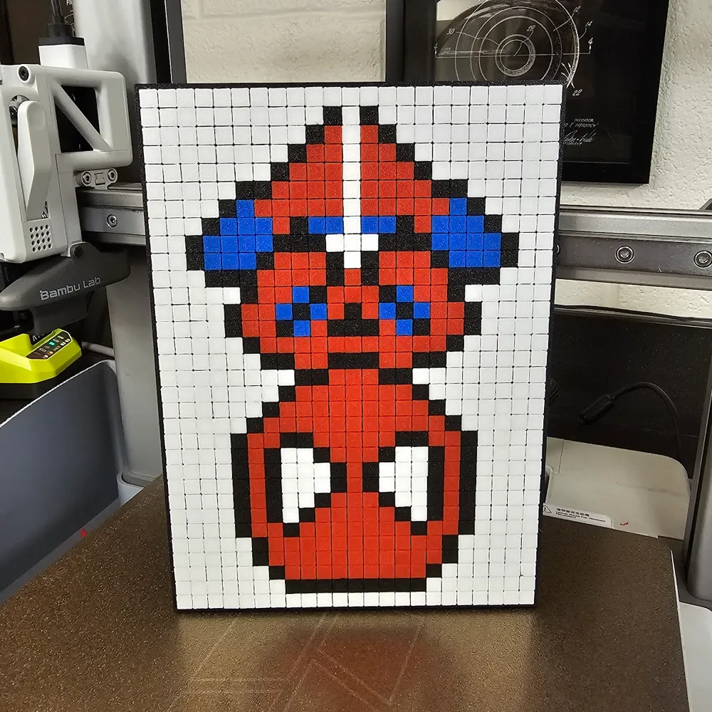 Pixel Art Spiderman Hanging Upside Down by Andrew Lankford MakerWorld ...
