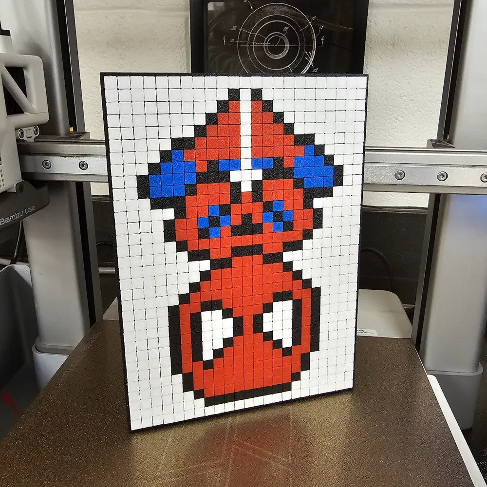Pixel Art Spiderman Hanging Upside Down by Andrew Lankford MakerWorld ...