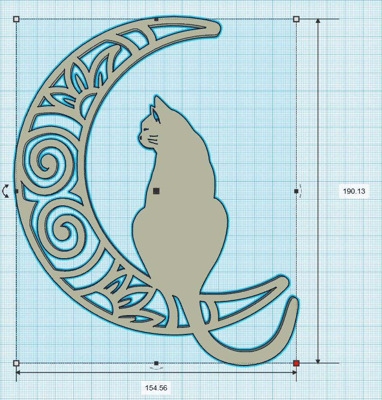 Cat and Moon Wall Art one part by pixelhub MakerWorld: Download Free 3D Models