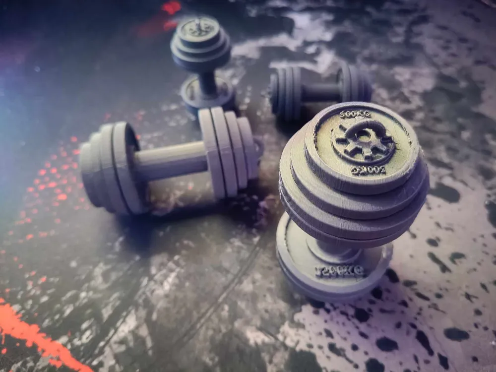 dumbbell keychain gym "9000kg" by zzziomal - MakerWorld