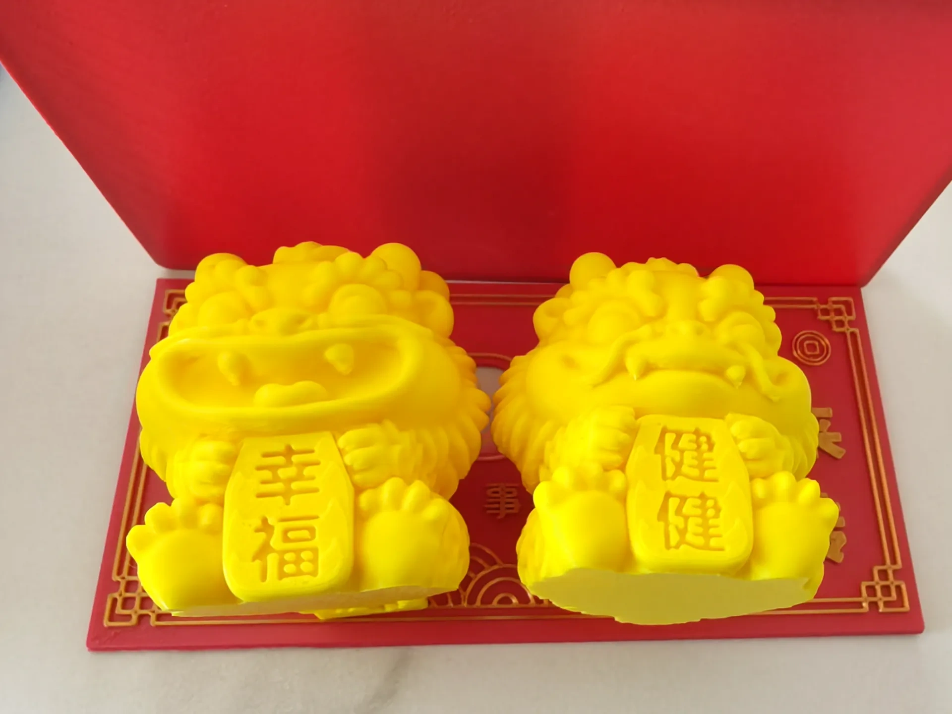 Chinese style lion dance cub, modified for good fortune and wealth ...