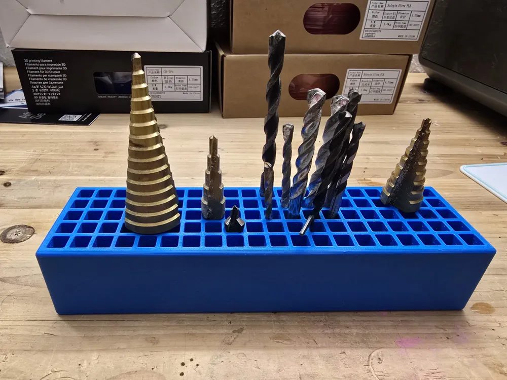 Parametric drill & milling bit holder by raximax - MakerWorld