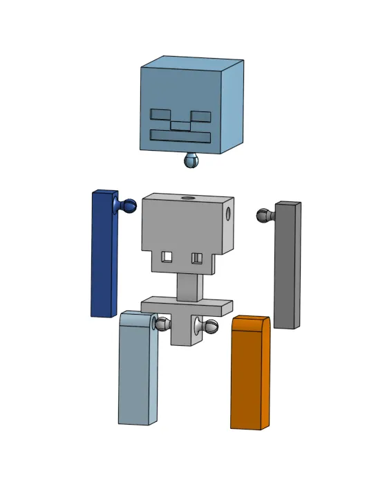 Minecraft Skeleton Action figure (no bow) by machina_sculpto - MakerWorld