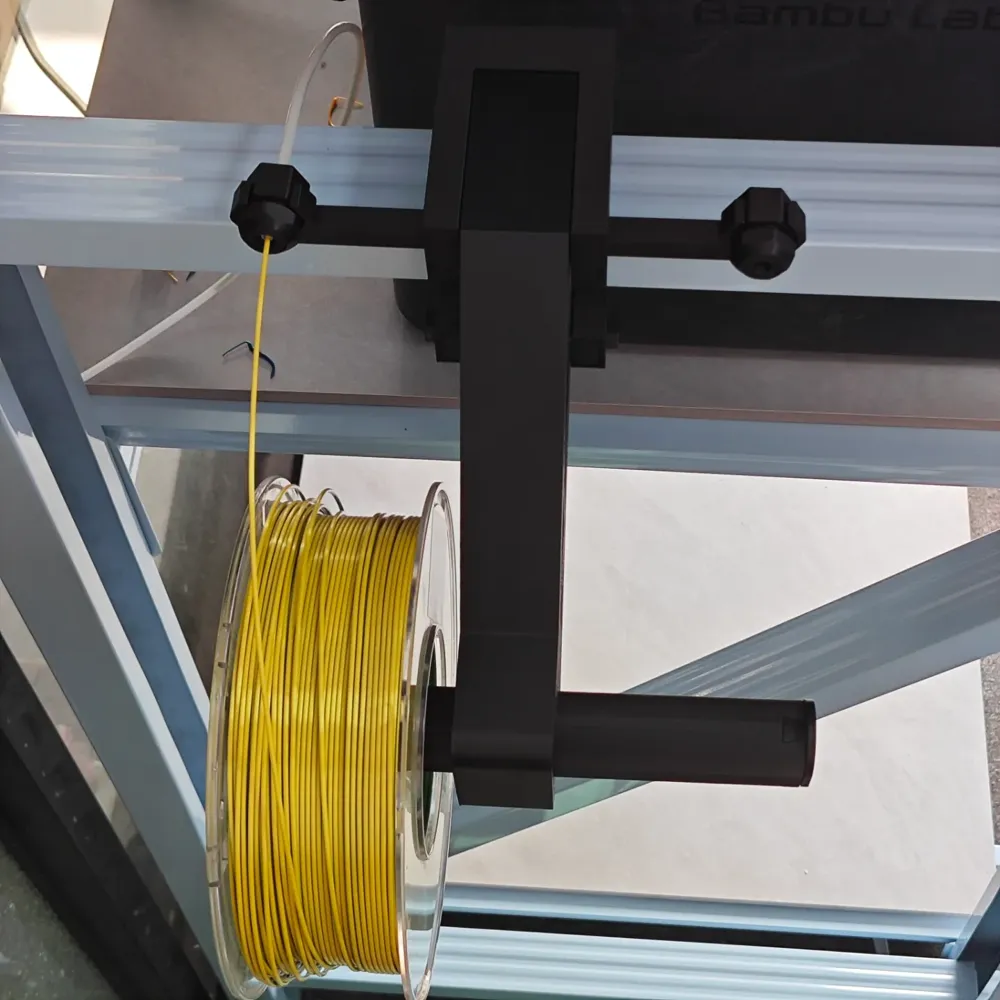 Side-mounted filament spool holder for shelving (with filament tube ...