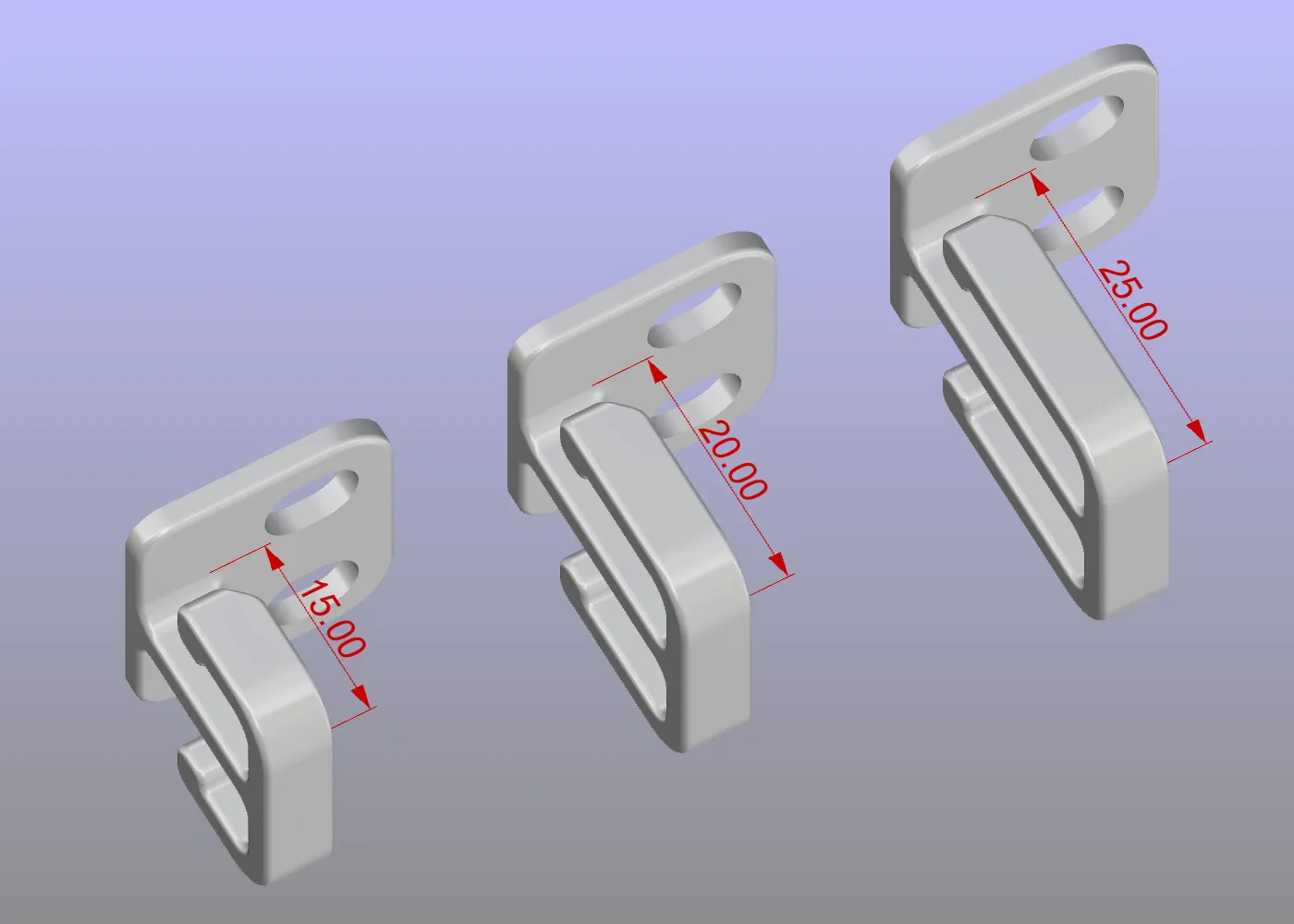 Rack Cable Management hook (Mini, 3-sizes) - Free 3D Print Model ...
