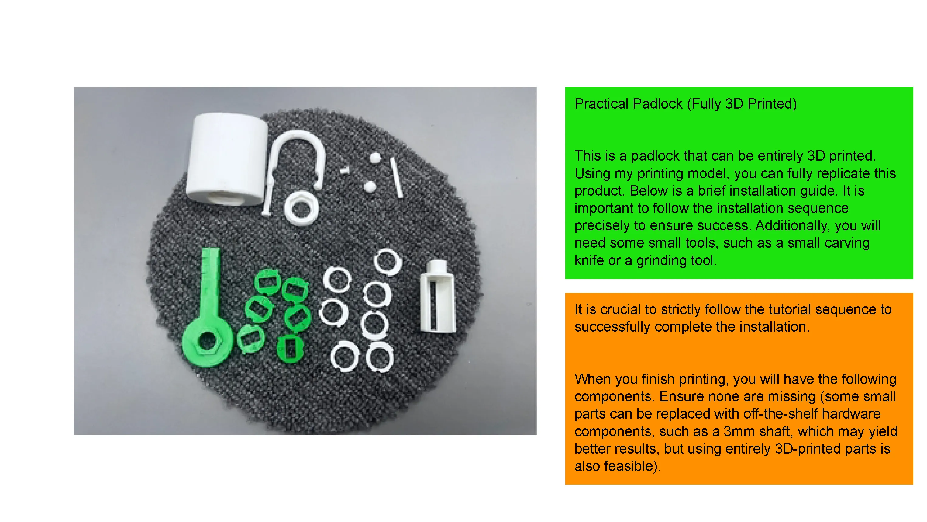 Practical Padlock (Fully 3D Printed) by 256工作室 MakerWorld: Download ...