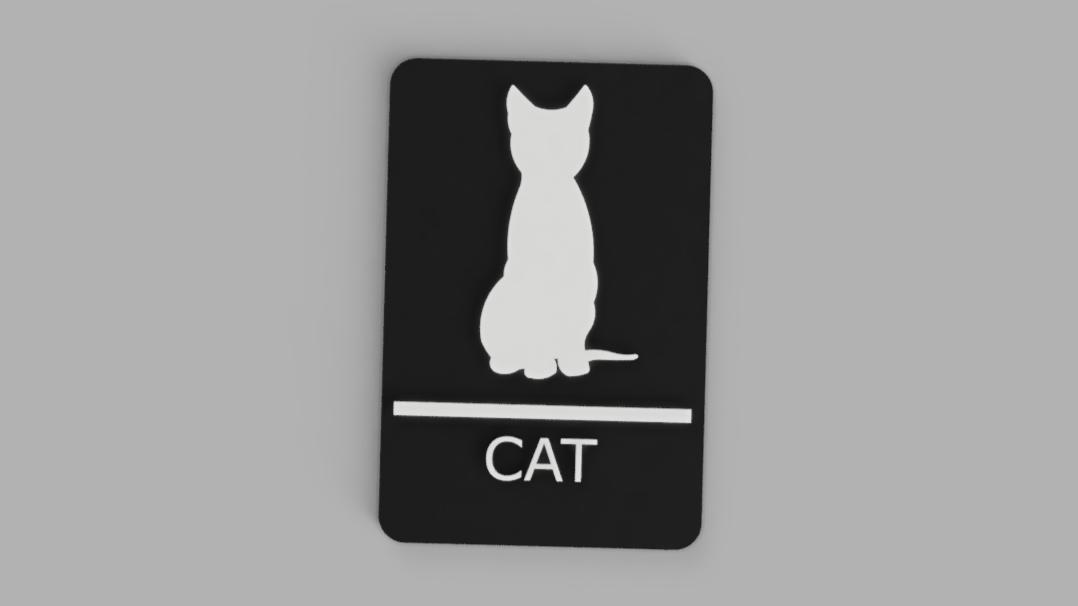Cat Decoration Litter Box Bathroom Sign by user_531694306 - MakerWorld