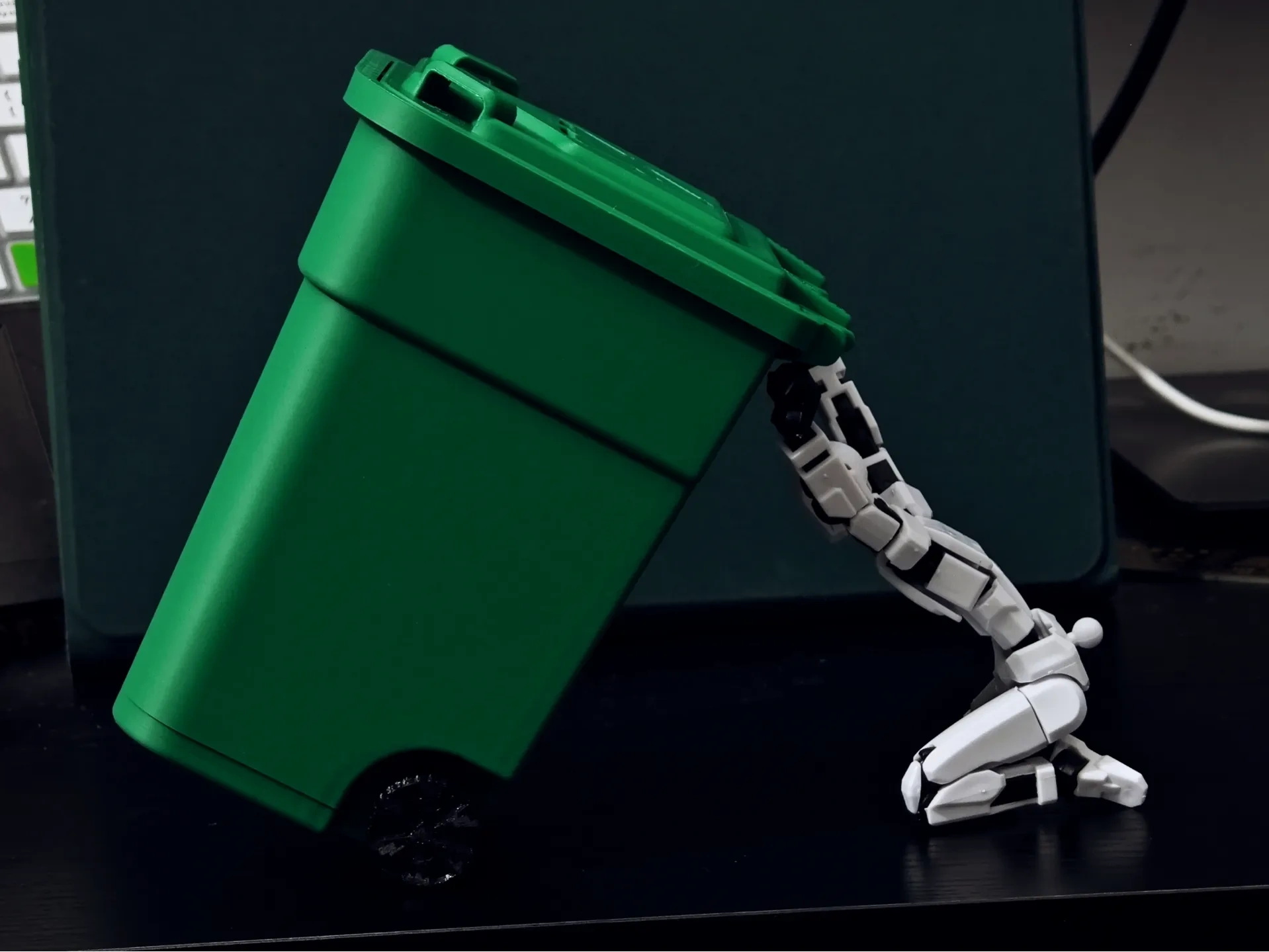 Desktop waste bin Bamboo waste recyclable by Ant-No.2 - MakerWorld