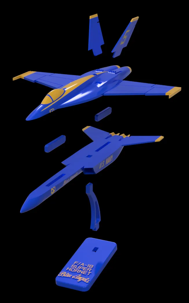 F/A-18 Super Hornet Blue Angels Plane KitCard - Free 3D Print Model ...