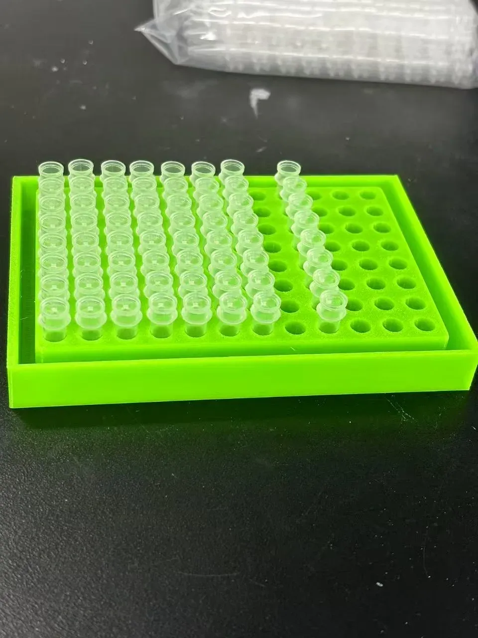 PCR 96-well eight-strip tube rack, small yellow plate by user ...