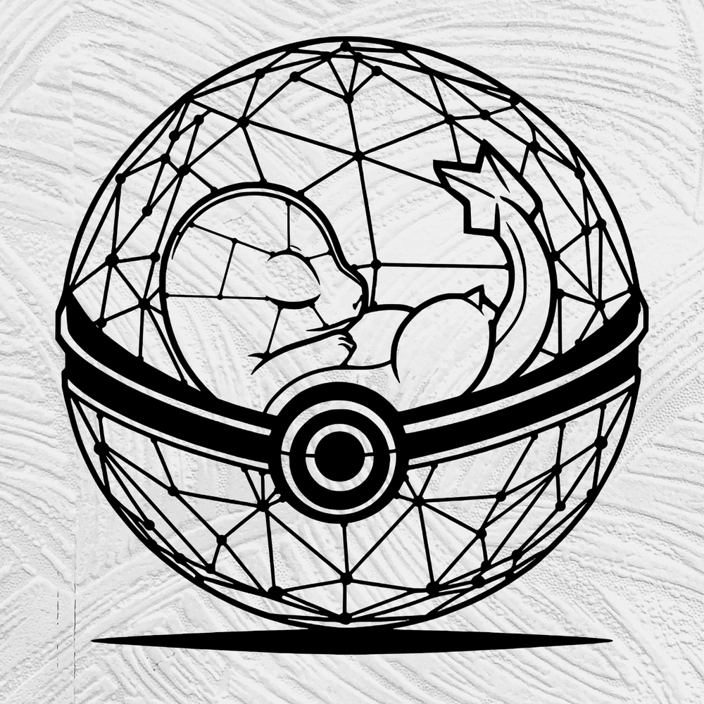 charmander sleaping in pokeball line art by Dimensional_Whi - MakerWorld