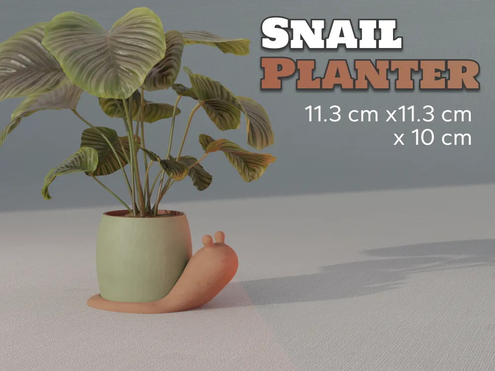 Snail Planting Pot by Level UP MakerWorld: Download Free 3D Models