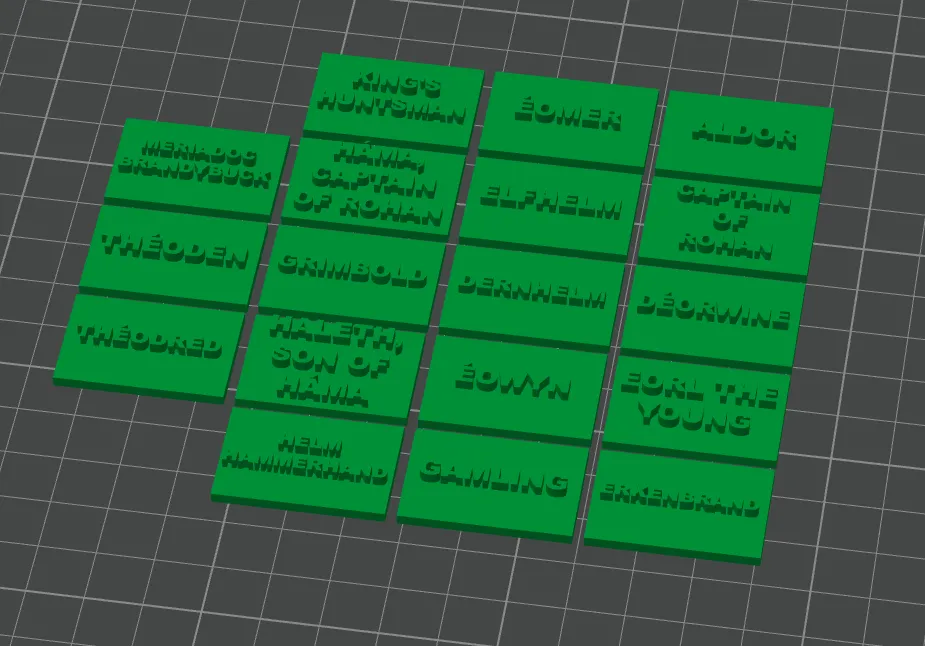 Nameplates For MESBG - Rohan by PawelP - MakerWorld