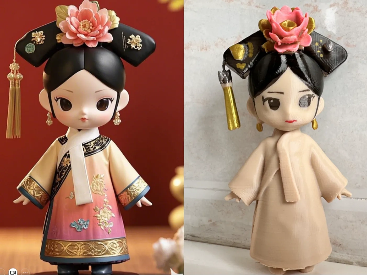 Qing Dynasty Princess Figurine, Palace Maid in Qing Dynasty attire ...