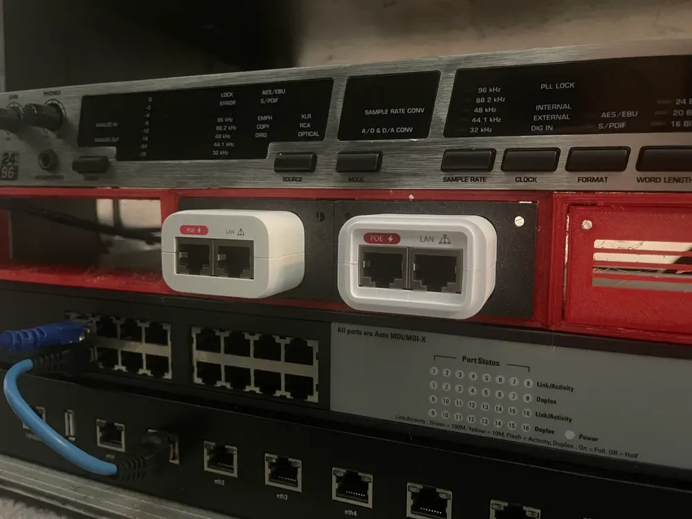 rack mount Unifi POE injector 1U Remixed by commucore - MakerWorld