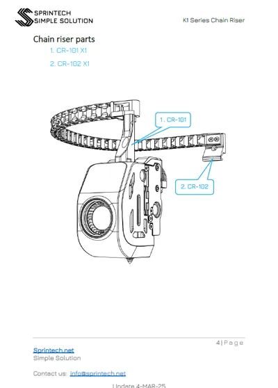 K1 Series - Chain Riser by sprintechMakerWorld: Download Free 3D Models