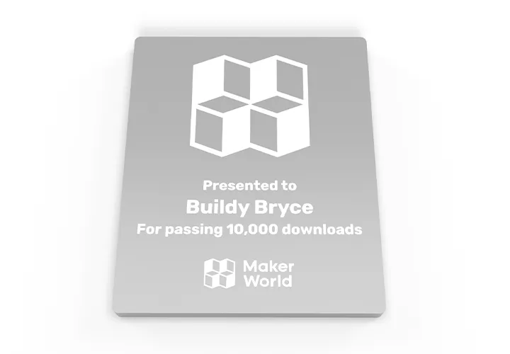 Creator Milestone Plaque by BuildyBryceMakerWorld: Download Free 3D Models