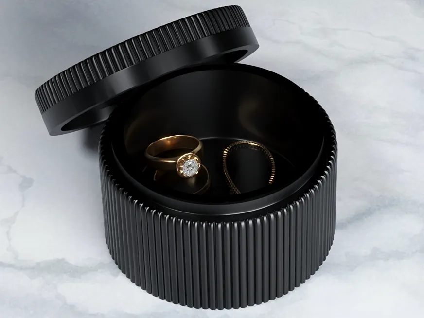 Modern Ribbed Storage Box for Storing Rings - Free 3D Print Model ...