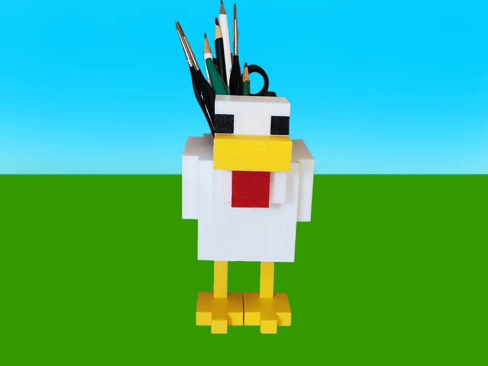 Pollo Minecraft portapenne alto 19,5 CM by Renna - MakerWorld