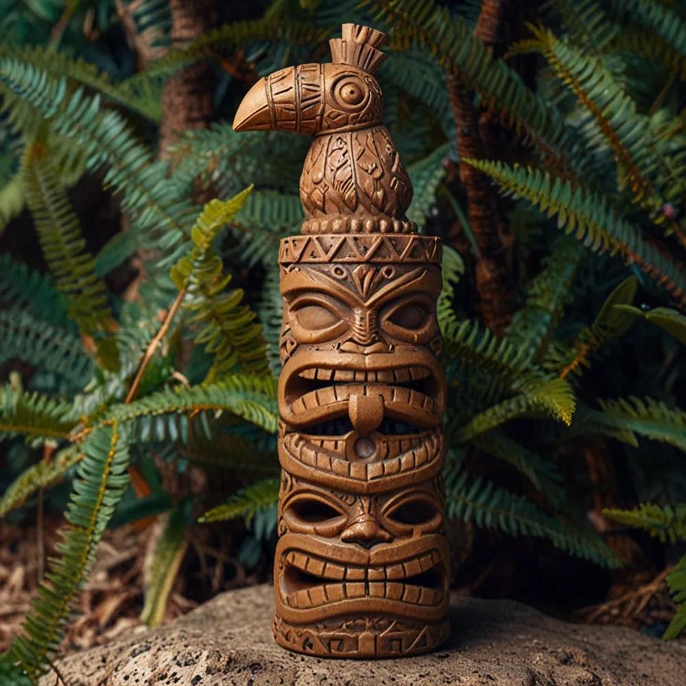 Triple Tiki Statue - Paint Your OWn by Extrude Dude ⭐⭐⭐⭐⭐ MakerWorld ...