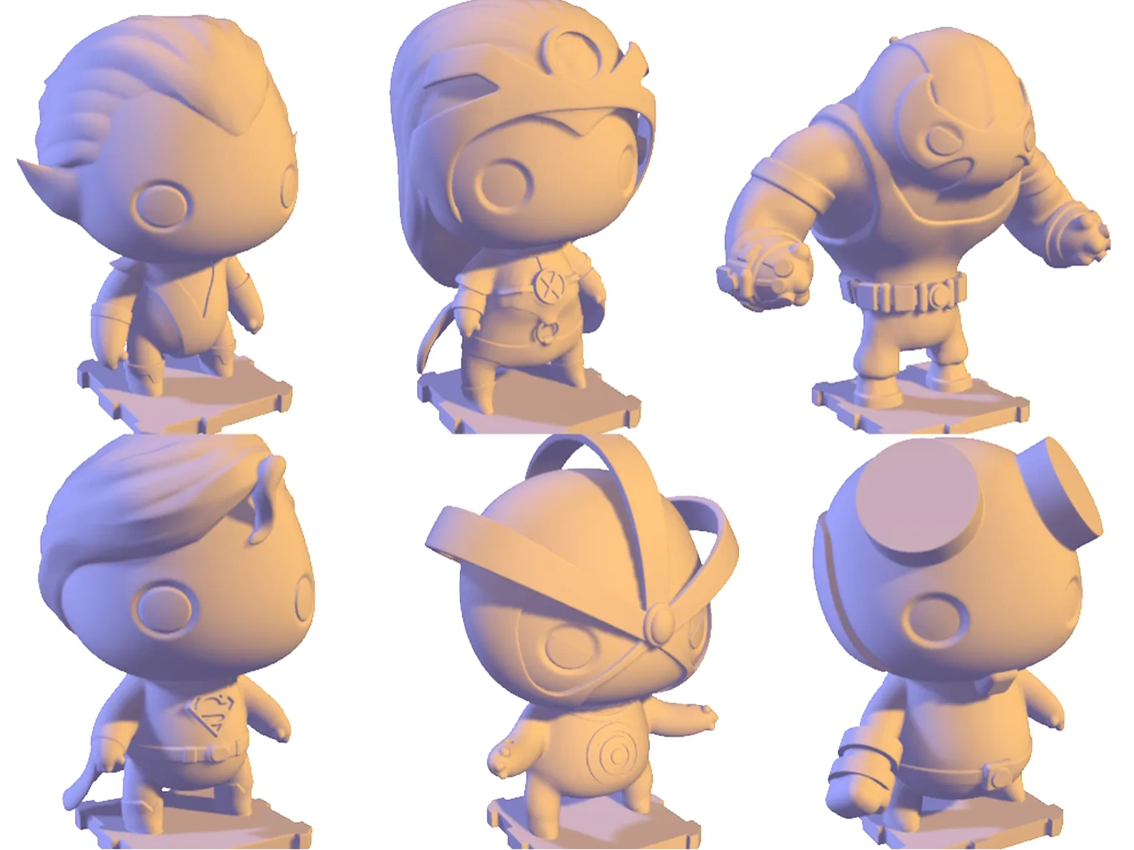 Q-cute Marvel Avengers 6-piece Nightcrawler, Storm, Bane, Superman ...