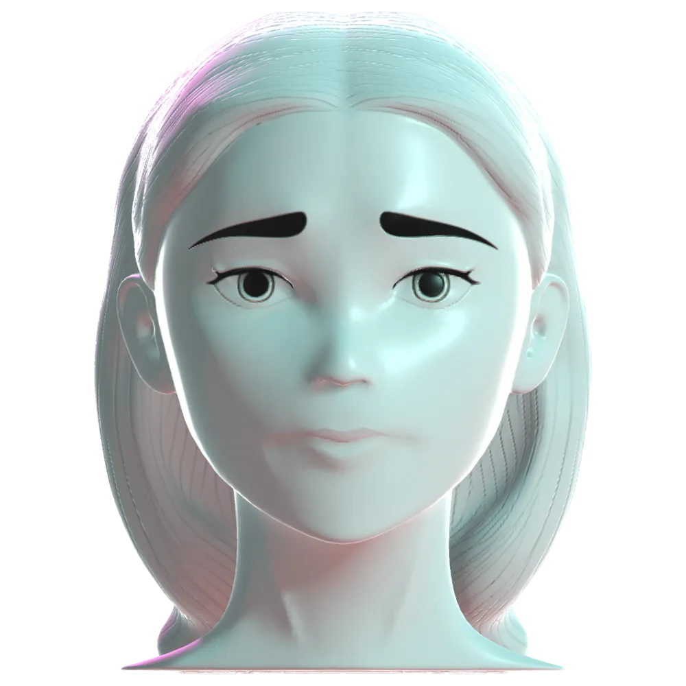 Serene Stylized Face Bust by Factex@Lab - MakerWorld