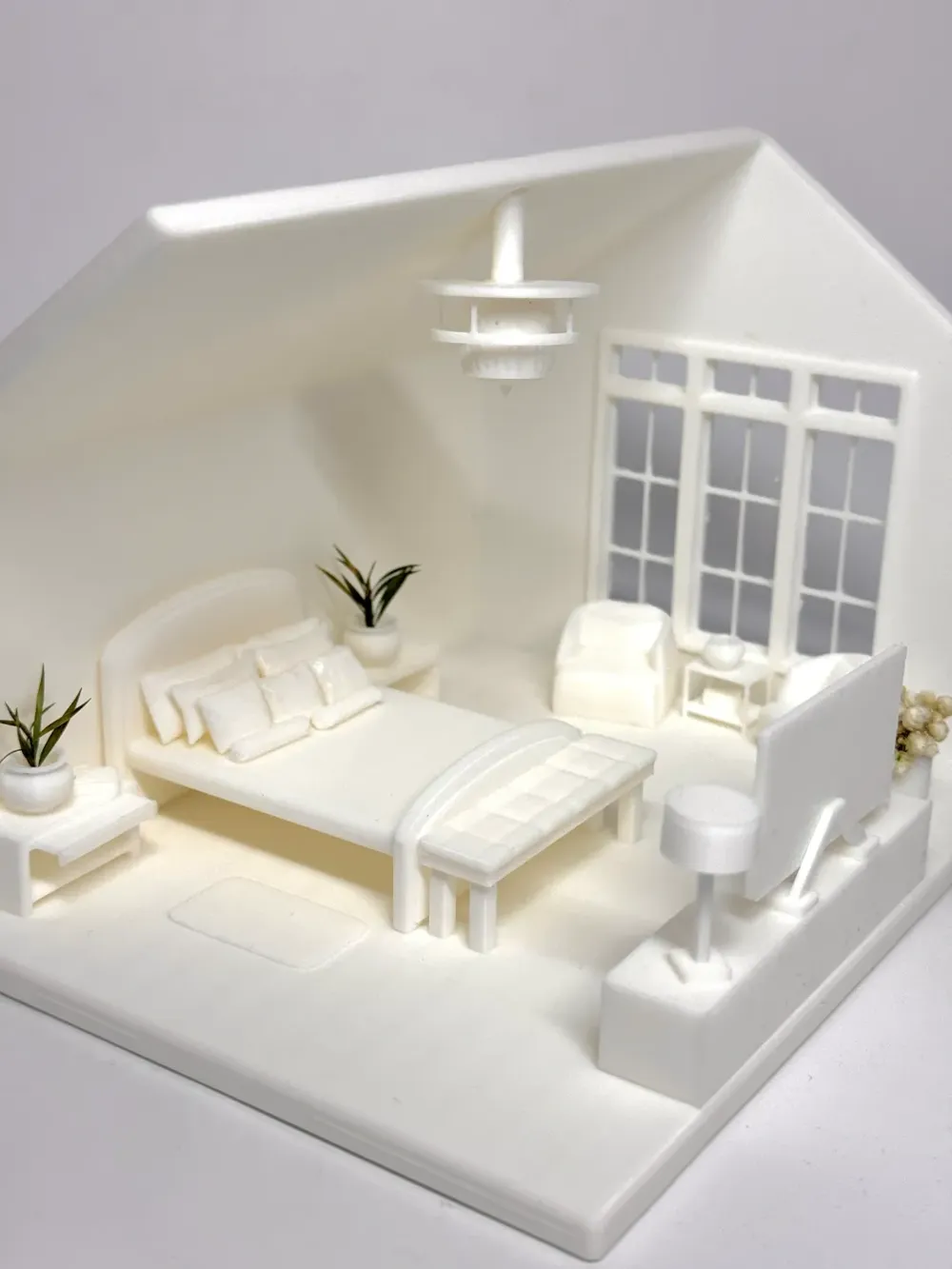 Mini bedroom 0.4 nozzle printable miniature model lamp television ...