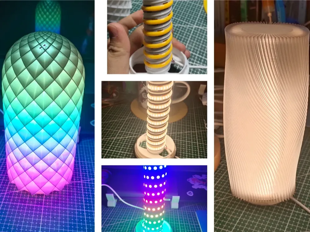 LED Strip Base Adapter for Expanding Bamboo Lamp Model by Albert ...