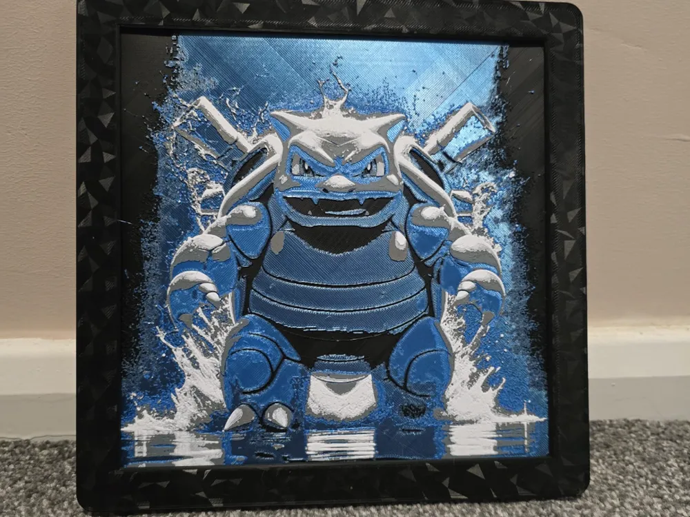 Pokemon Blastoise Hueforge Picture by Wozzy3dHub MakerWorld: Download ...