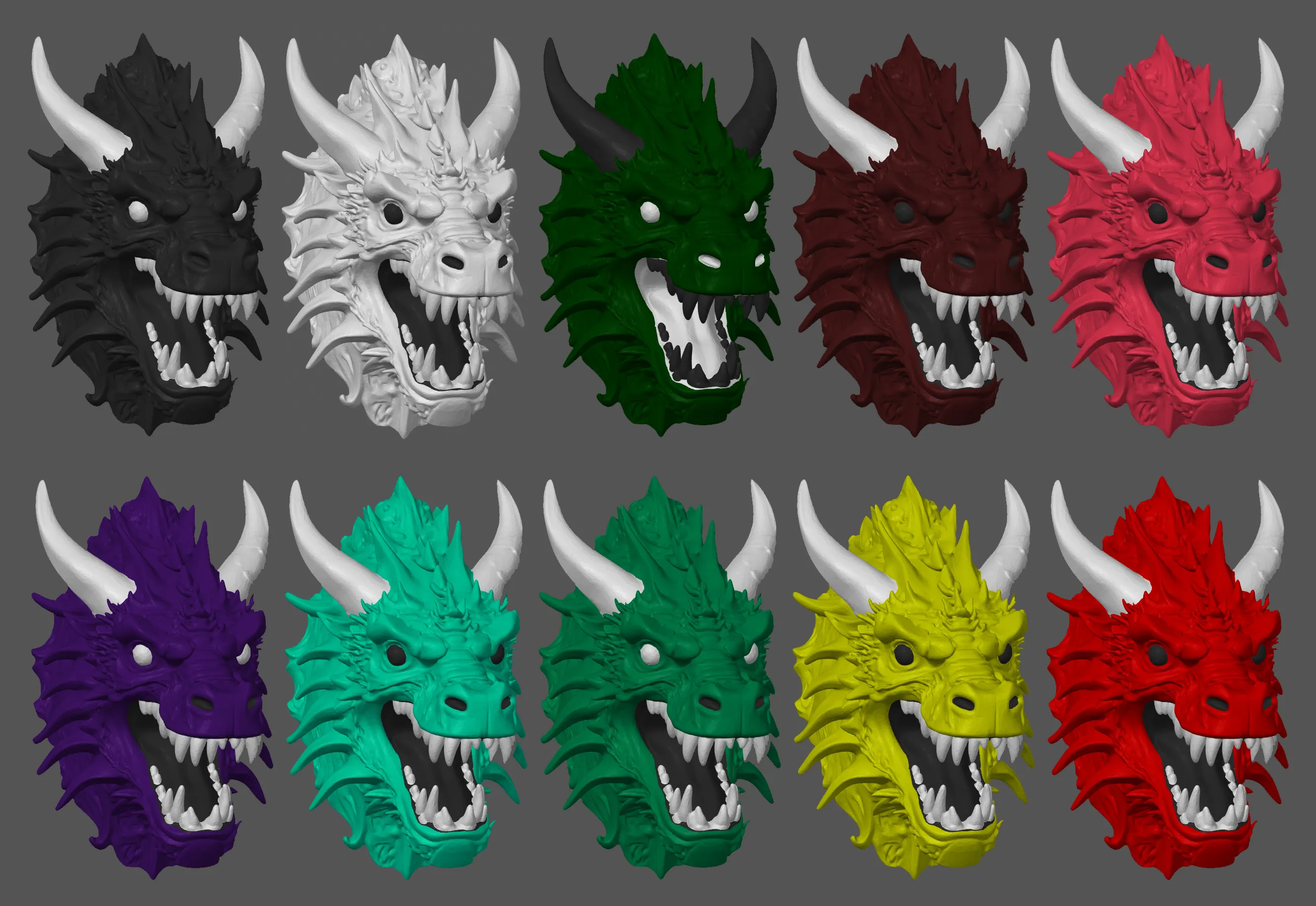 Wall Mounted Dragon Head Trophy - Free 3D Print Model - MakerWorld