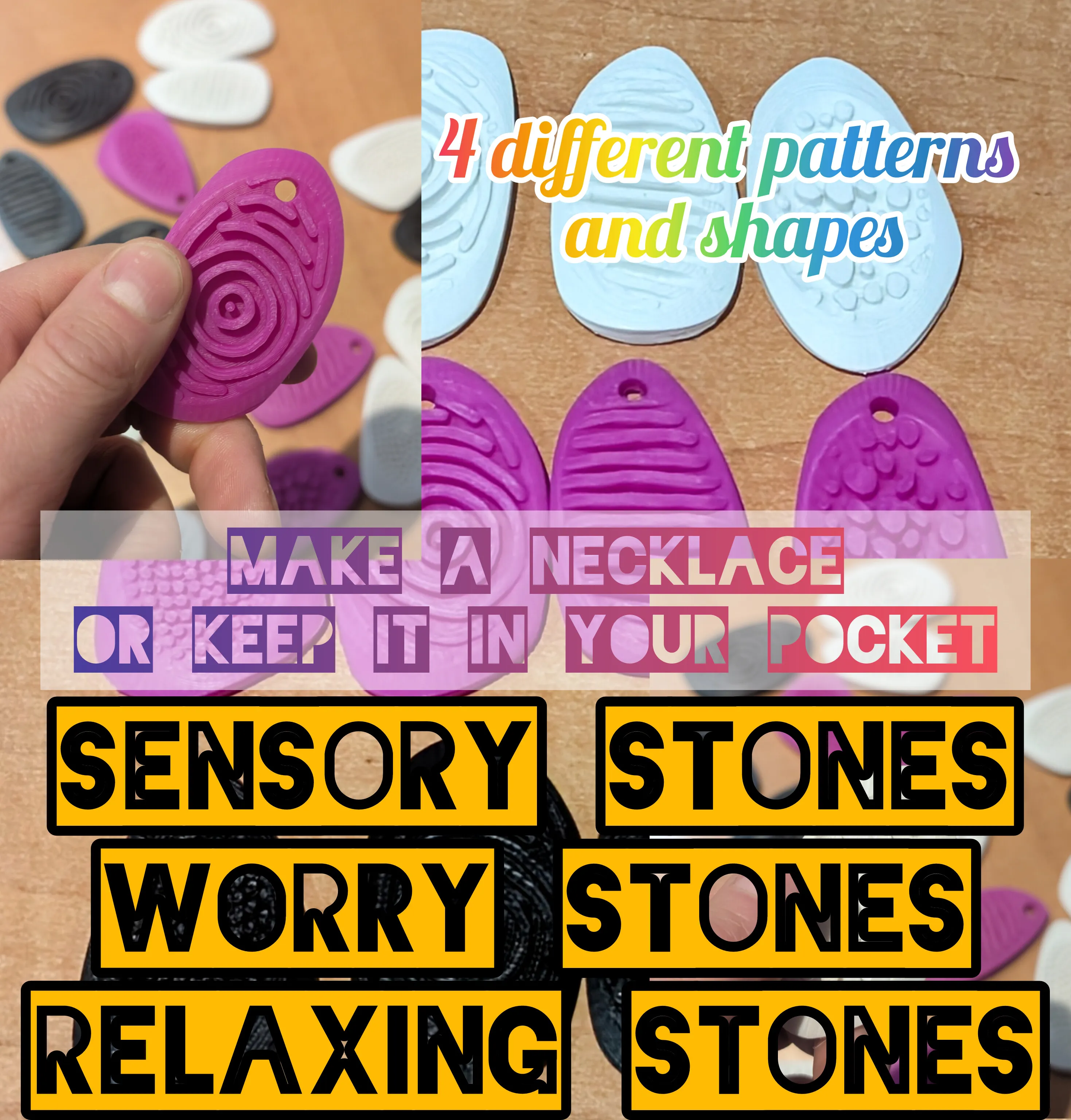 Worry Stone Sensory Anxiety Relaxing - Free 3D Print Model - MakerWorld