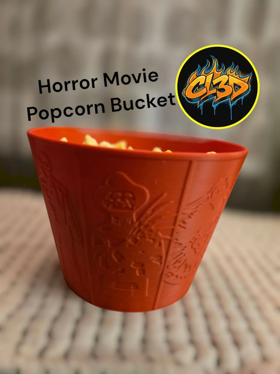 Horror Character Popcorn Bucket - Free 3D Print Model - MakerWorld