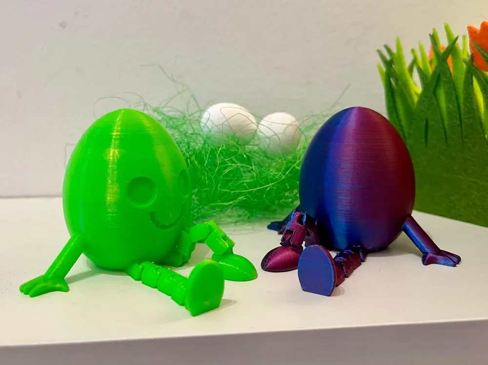 Flexi Easter Egg Buddy (articulated - no supports) by The Kit Card Guy - MakerWorld