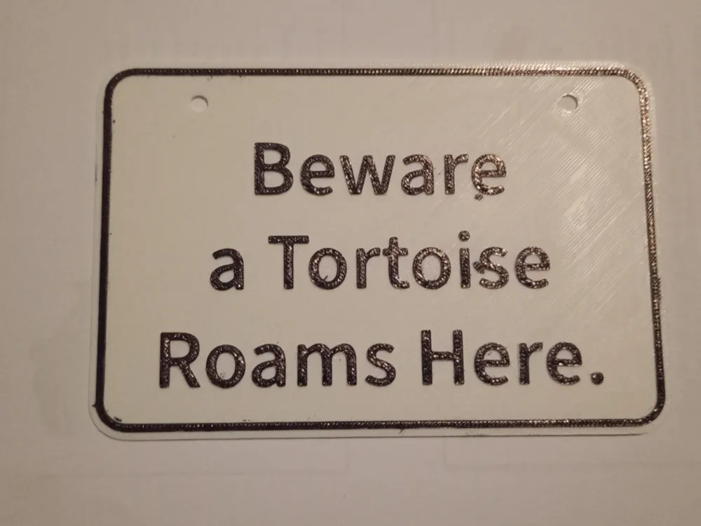 Tortoise Sign by MaxMakerWorld: Download Free 3D Models