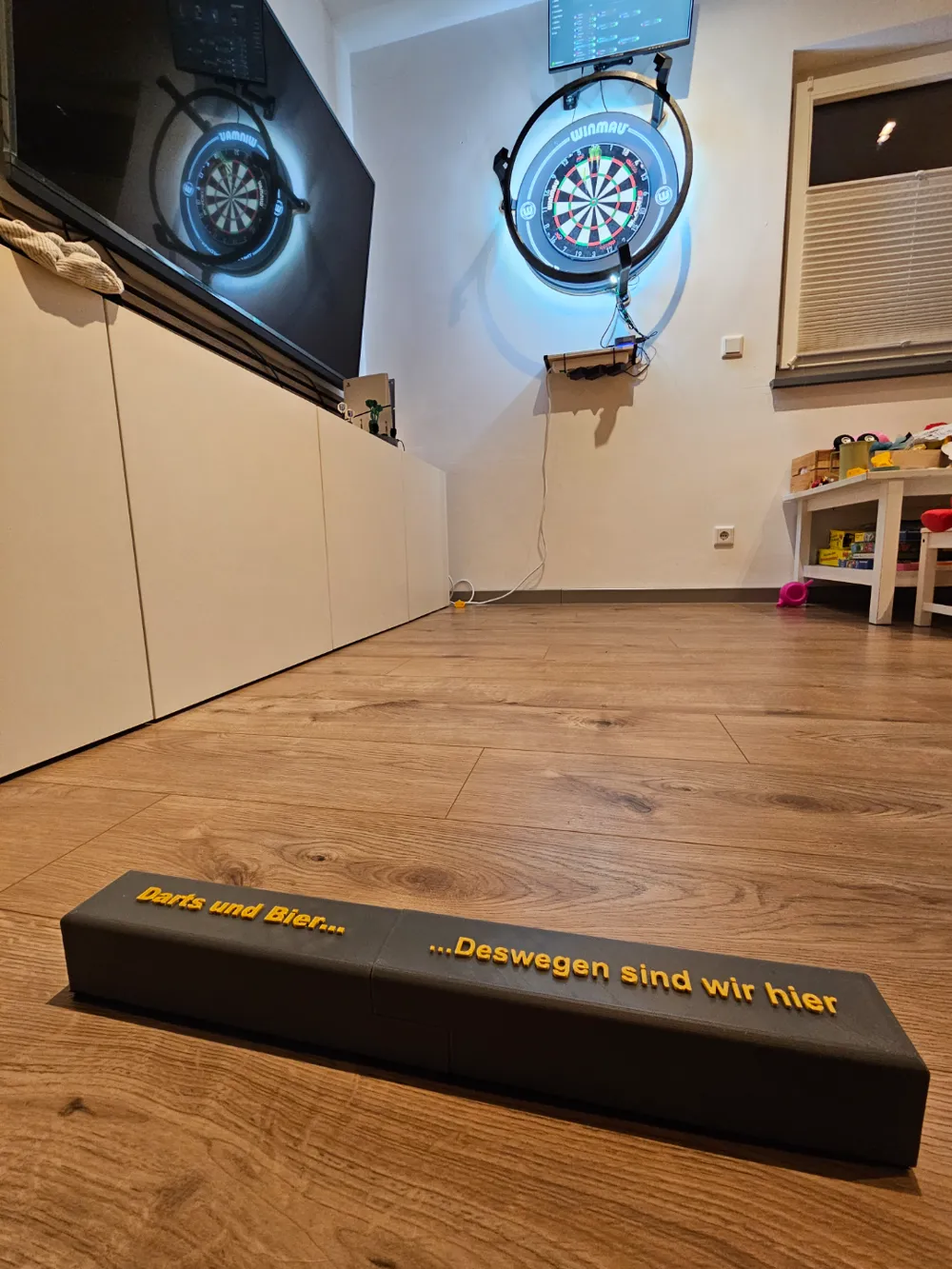 Dartboard Oche with Saying - Free 3D Print Model - MakerWorld
