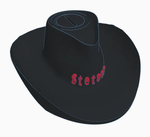 Stetson Cowboy Hat - Piggy Bank - Free 3D Print Model - MakerWorld