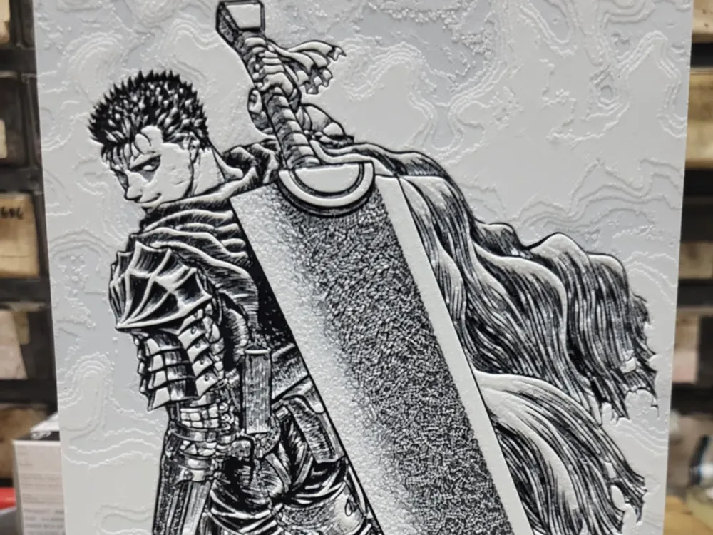 Guts Berserk Manga Panel Hueforge by 3Deez Prints - MakerWorld
