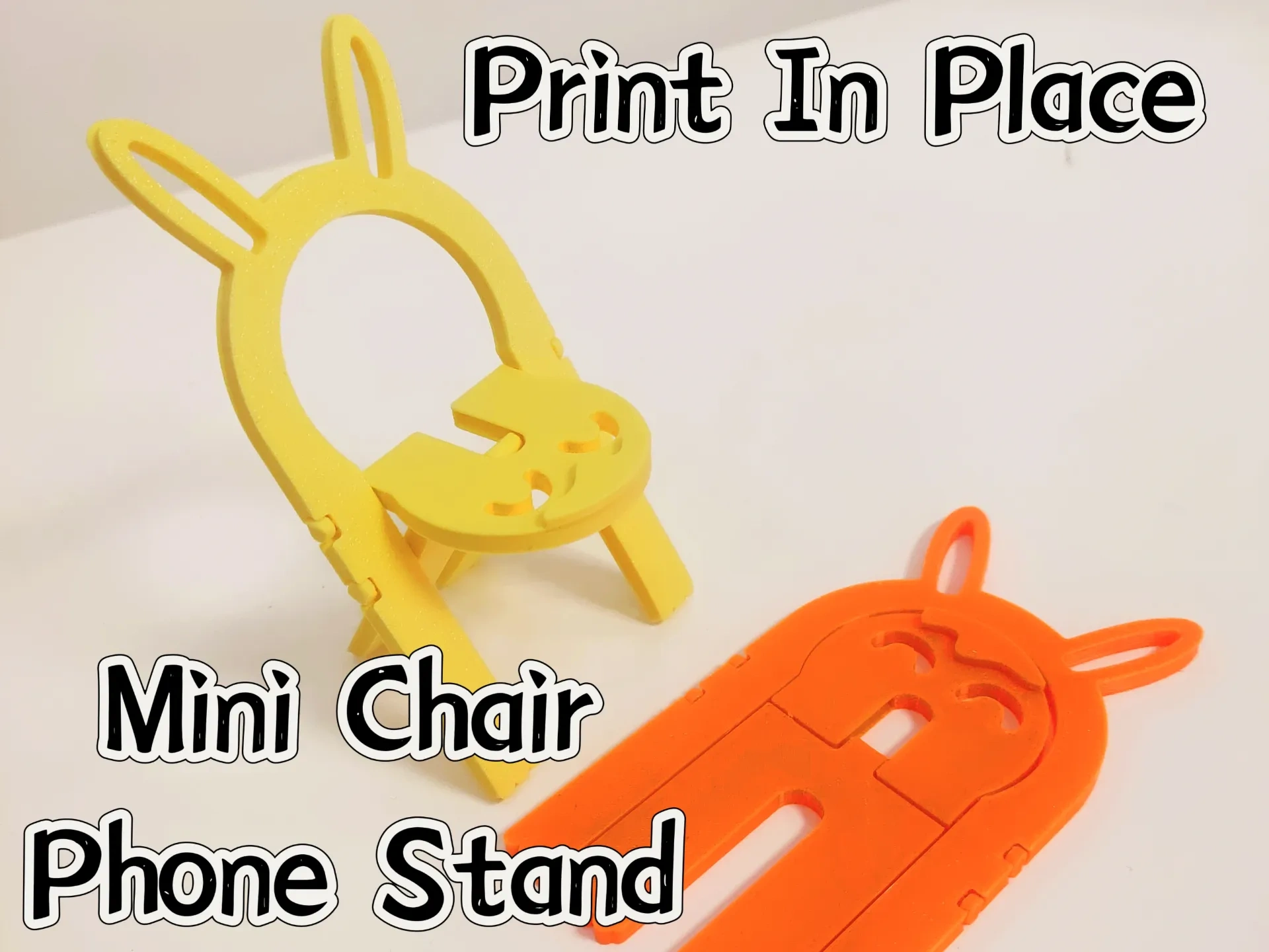 Print-in-Place Mini Folding Cartoon Chair Phone Stand by YiYue ...