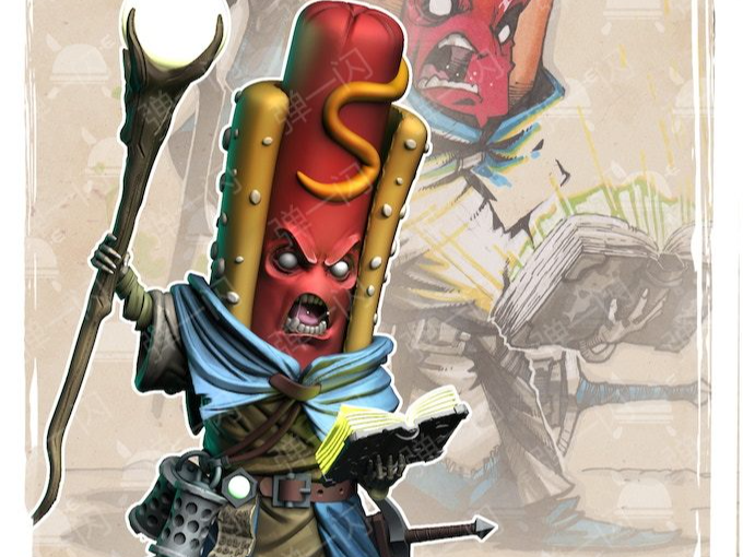 Food Soldier - Hot Dog Wizard (Multipart with Base) (Add your own ...